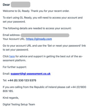 Logging in to GL Ready - GL Support