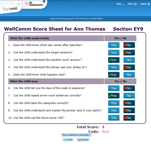 How to enter scores - GL Support
