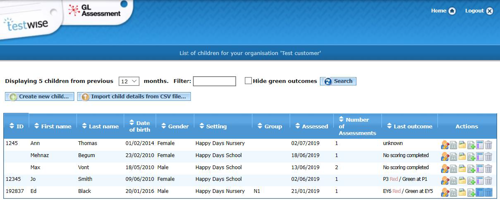 View your Wellcomm Children records - GL Support